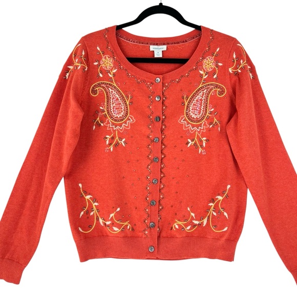 Sundance | Sweaters | Sundance Embroidered Cardigan Sweater Sz M Beaded ...